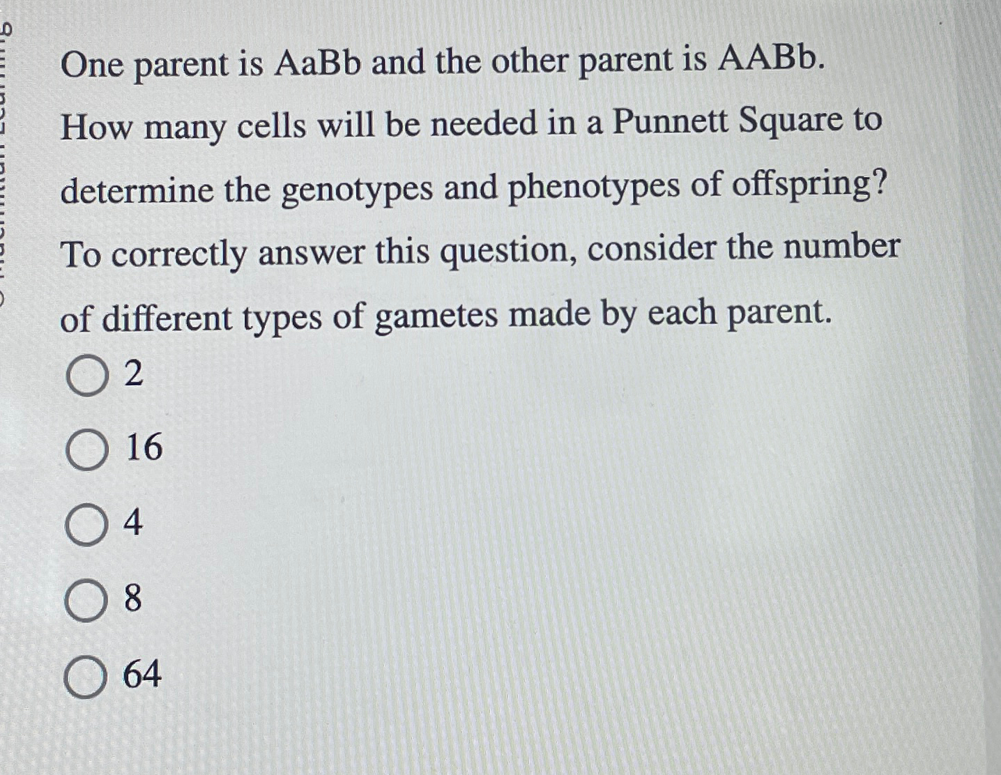 Solved One parent is AaBb and the other parent is AABb. How | Chegg.com