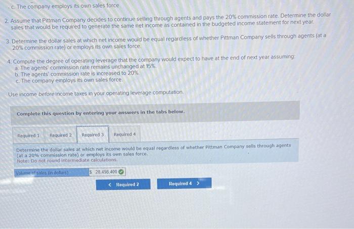 Solved Case 2.92 Cost Structure Break-Even and Target Proft | Chegg.com