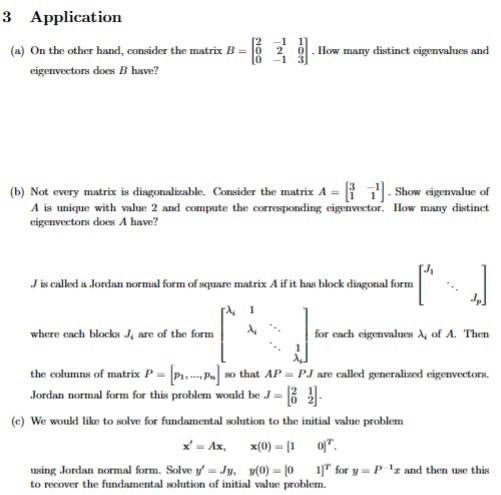 Solved 3 Application (a) On the other hand, consider the | Chegg.com