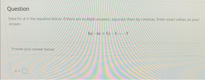 Solved Solve for x in the equation below. If there are | Chegg.com