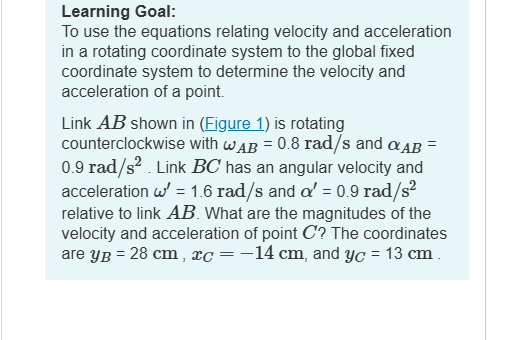 Solved Learning Goal:To ﻿use the equations relating velocity | Chegg.com