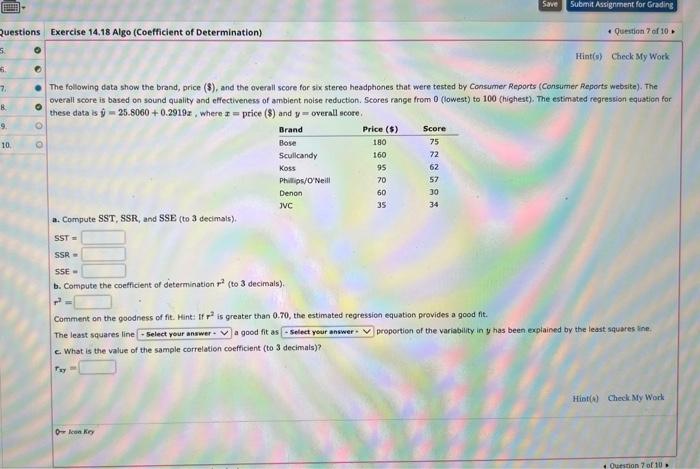 Solved Questions Exercise 14.18 Algo (Coefficient of | Chegg.com