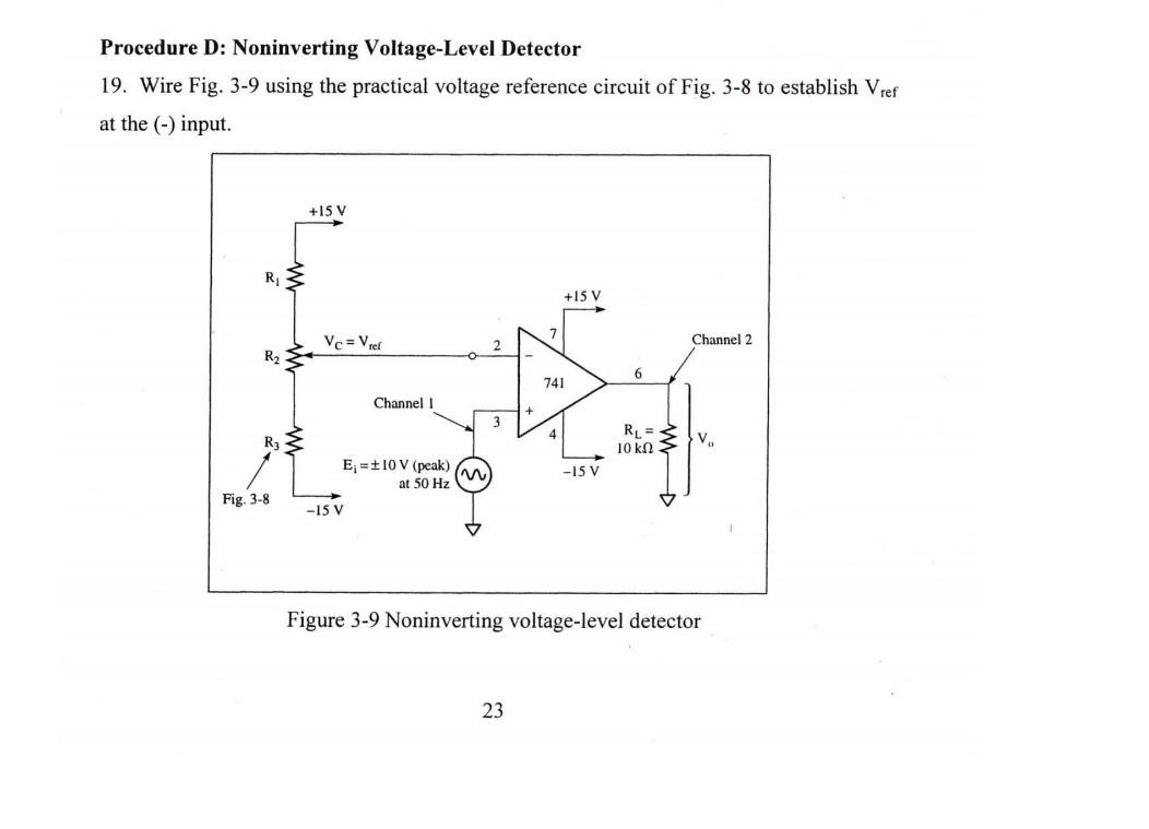 Solved Procedure D: Noninverting Voltage-Level Detector 19. | Chegg.com