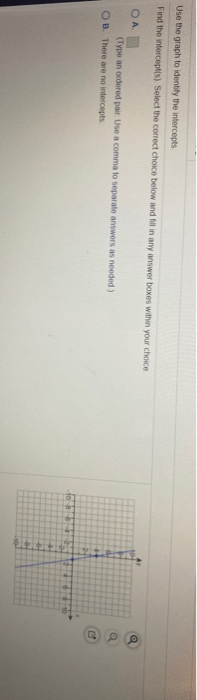 Solved Use the graph to identify the intercepts Find the | Chegg.com