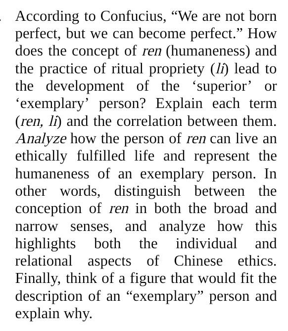 According to Confucius, "We are not born perfect, but | Chegg.com