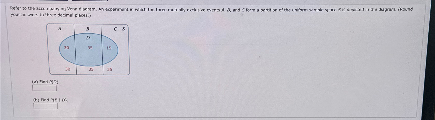Solved Refer to the accompanying Venn diagram. An experiment | Chegg.com