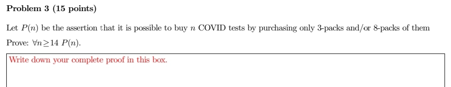 Solved Problem 3 (15 ﻿points)Let P(n) ﻿be the assertion that | Chegg.com