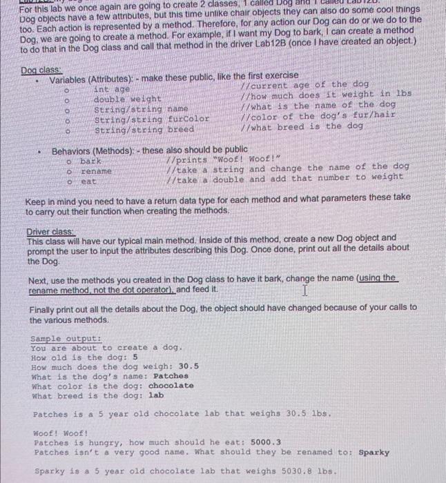 Solved For this lab we once again are going to create 2 | Chegg.com