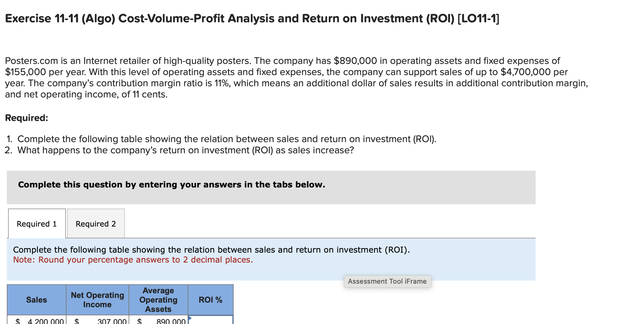 Solved Exercise 11-11 (Algo) ﻿Cost-Volume-Profit Analysis | Chegg.com