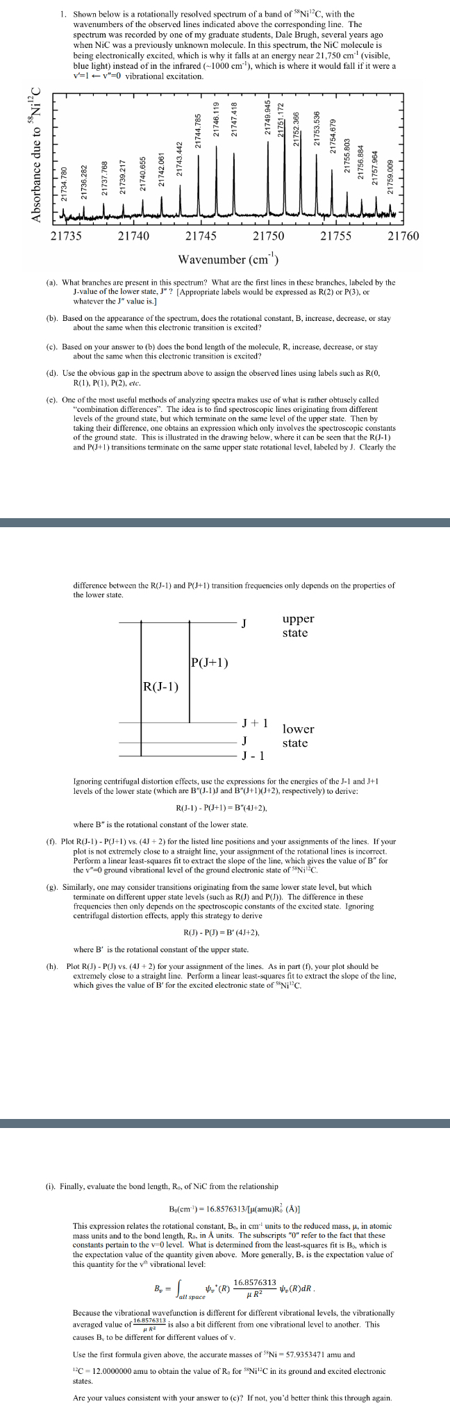 Solved Shown below is a rotationally resolved spectrum of a | Chegg.com