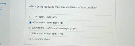 Solved Which of the following represents initiation of | Chegg.com