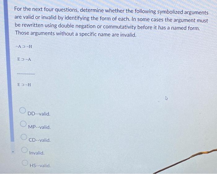 Solved Given the pair of statements: ∼(Q⊃∼A) and A⋅Q | Chegg.com