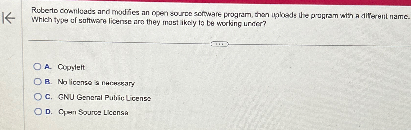 Solved Roberto downloads and modifies an open source | Chegg.com