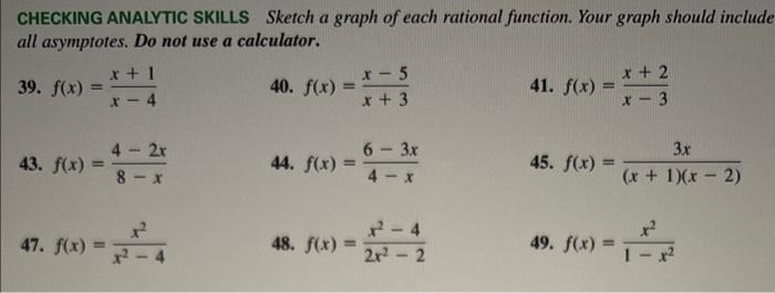 Solved CHECKING ANALYTIC SKILLS Sketch a graph of each | Chegg.com