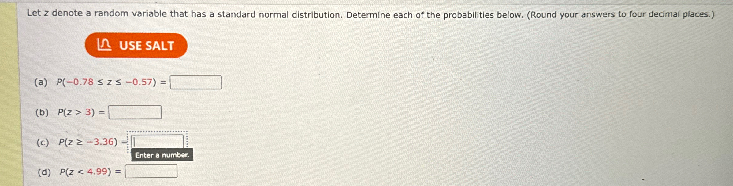 Solved Let z ﻿denote a random variable that has a standard | Chegg.com
