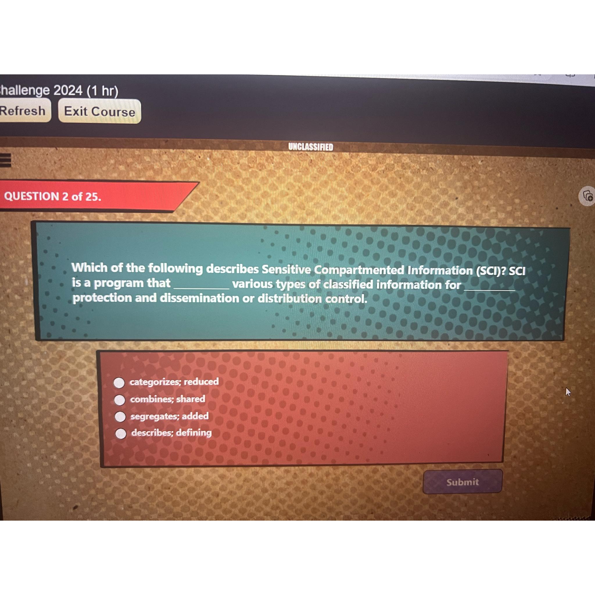 Solved hallenge 2024 (1 ﻿hr)RefreshExit CourseQUESTION 2 ﻿of | Chegg.com