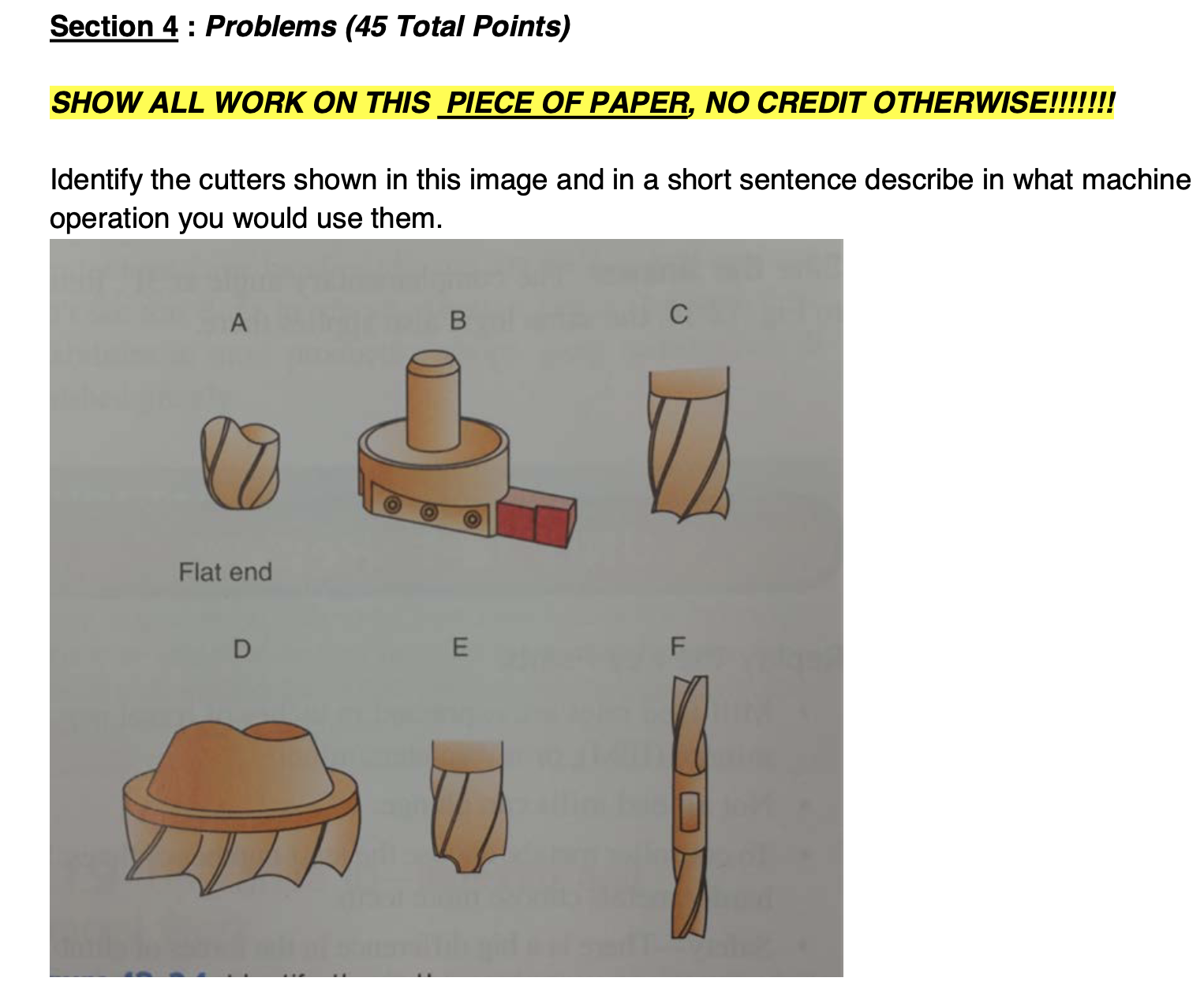 Solved Section 4 ﻿: Problems (45 ﻿Total Points)SHOW ALL WORK | Chegg.com