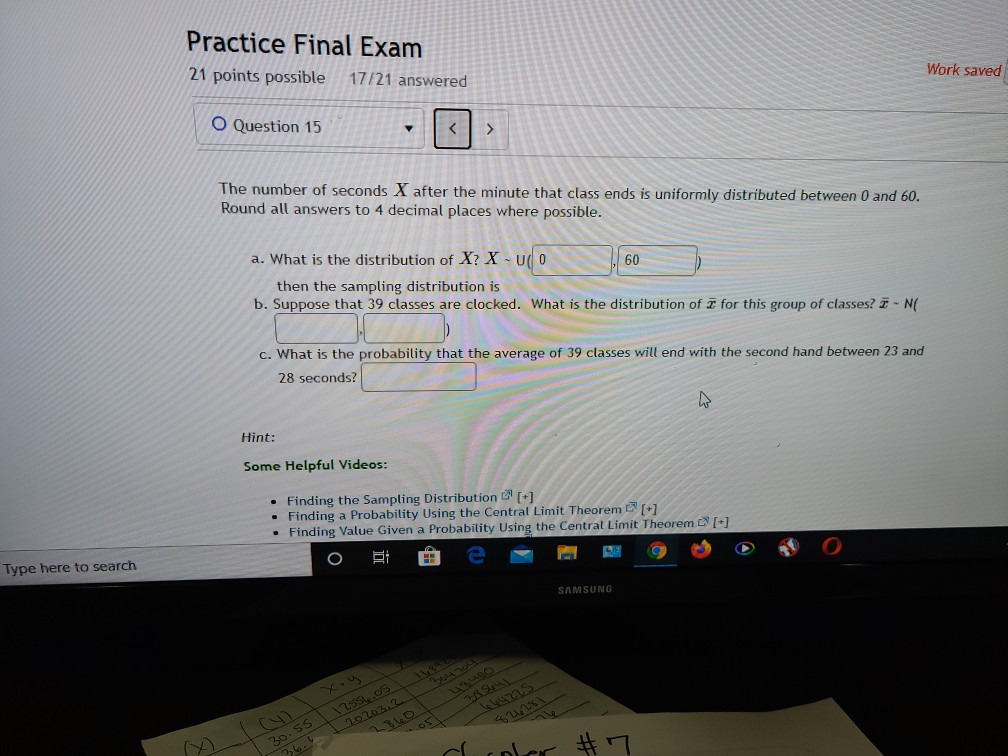 Solved Practice Final Exam 21 points possible 17/21 answered | Chegg.com