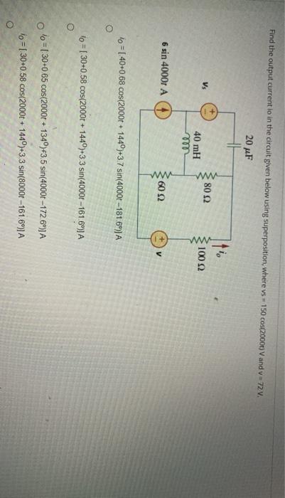Solved Find the output current loin the circuit given below | Chegg.com
