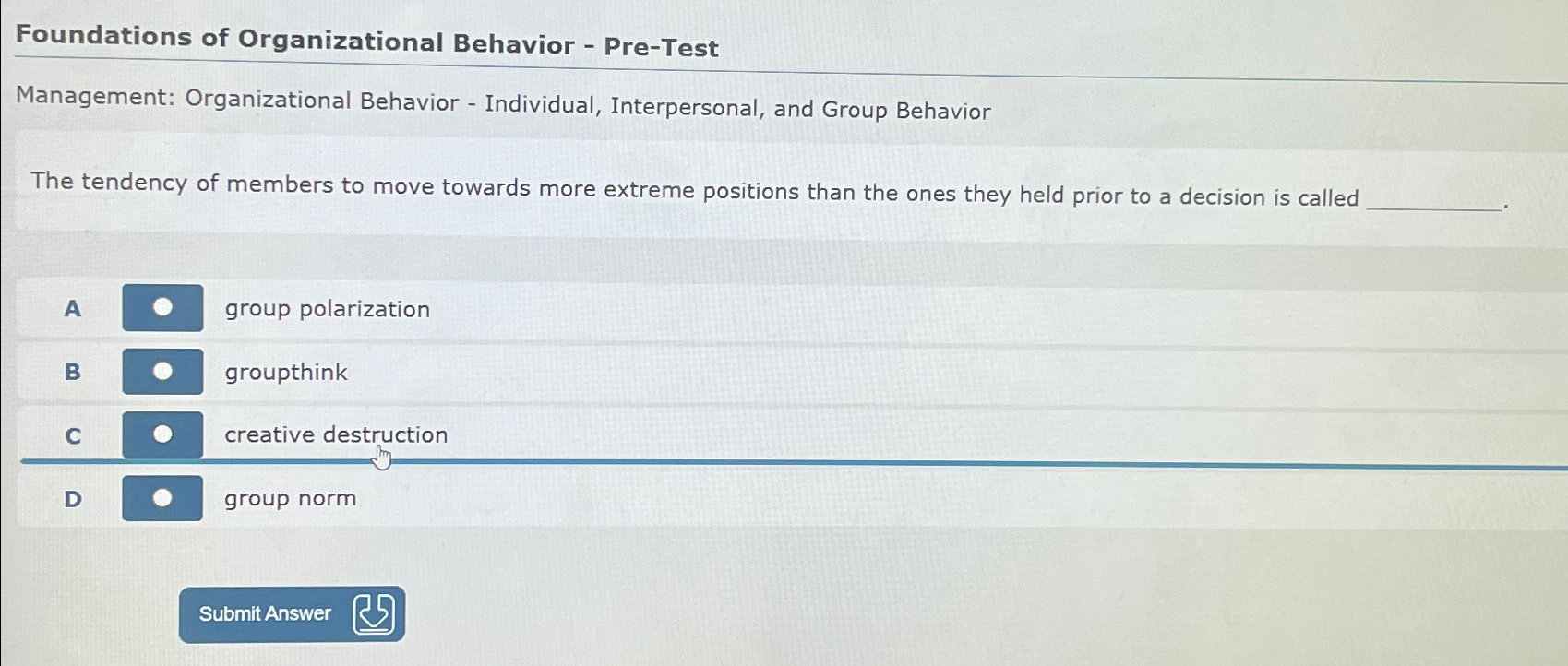 Solved Foundations of Organizational Behavior - | Chegg.com