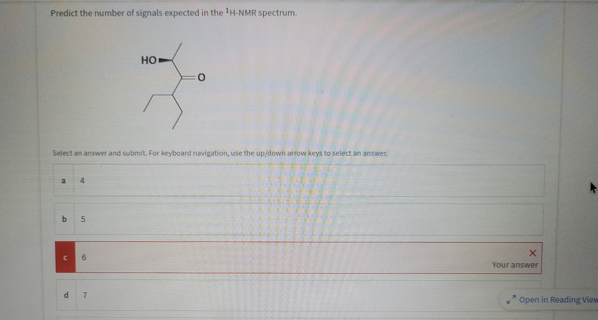 Solved Predict the number of signals expected in the 1H−NMR | Chegg.com