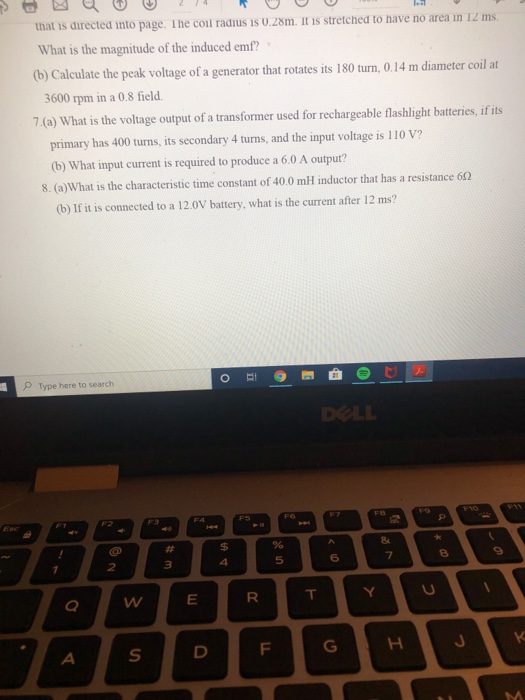 Solved lea that is directed into page. The coil radius is | Chegg.com