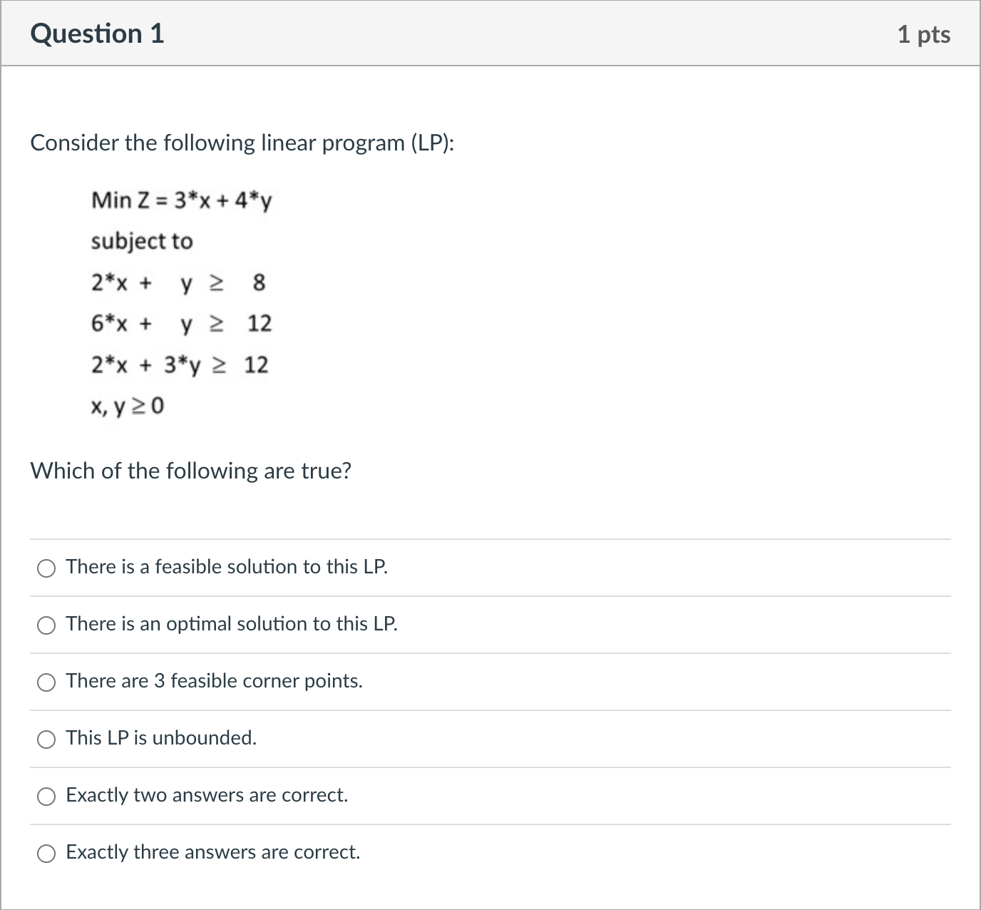 Solved Consider the following linear program | Chegg.com