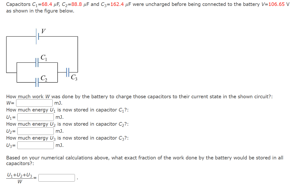 Solved Capacitors C1=68.4μF,C2=88.8μF ﻿and C3=162.4μF ﻿were | Chegg.com