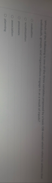 Solved Which of the Following is one of the three variables | Chegg.com