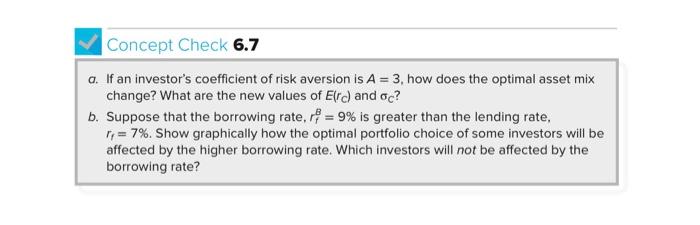Solved a. If an investor's coefficient of risk aversion is | Chegg.com