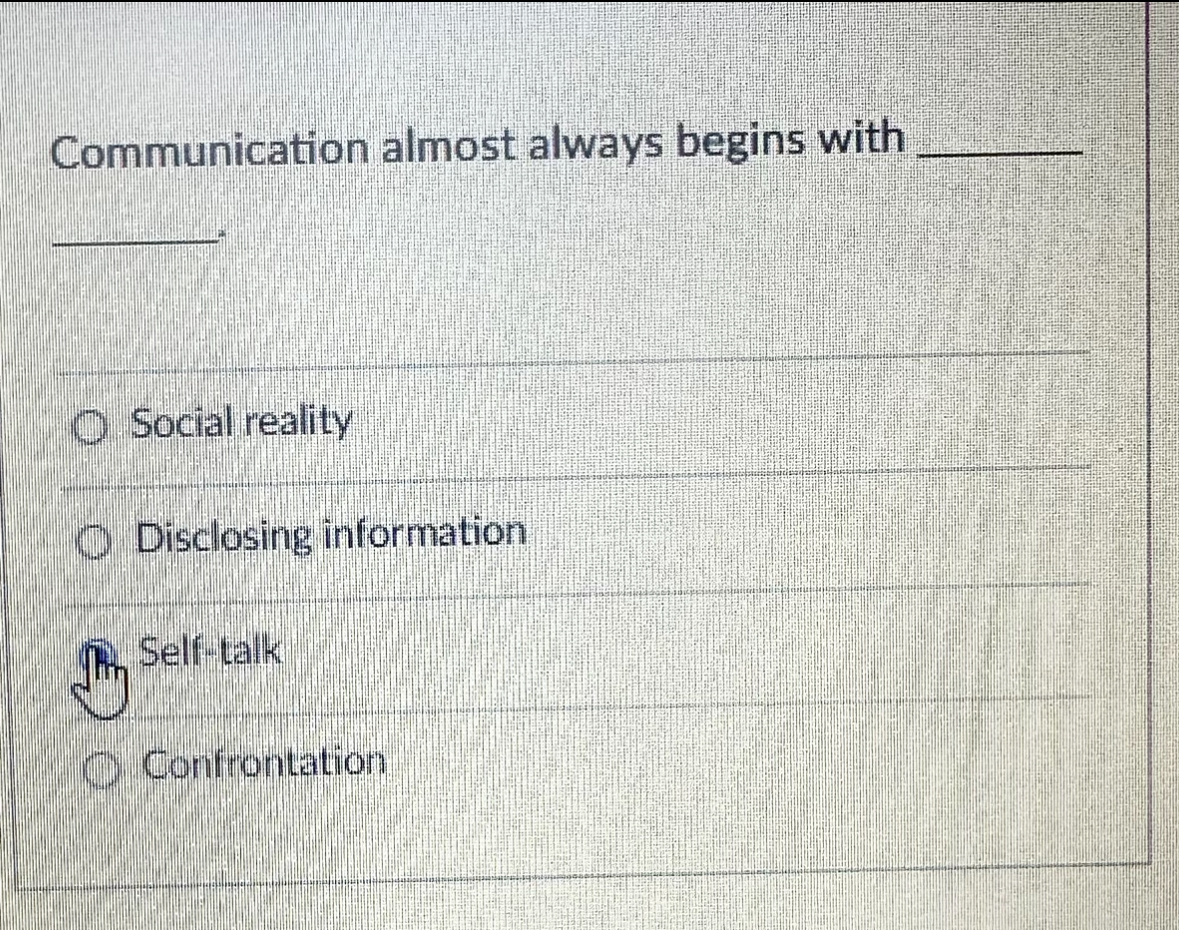 Solved Communication almost always begins with q,q,Social | Chegg.com