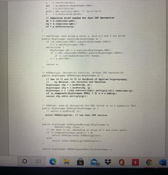 Implement The Rsa Algorithm With The Chinese 