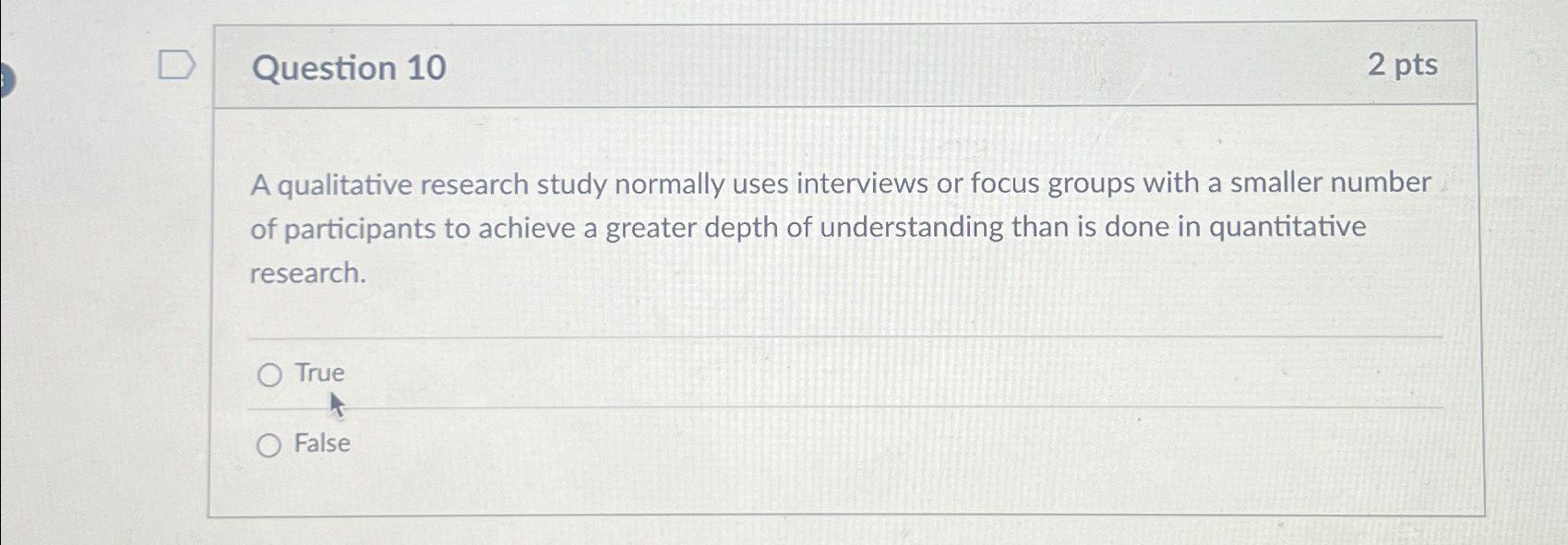 Solved Question 102 ﻿ptsA qualitative research study | Chegg.com