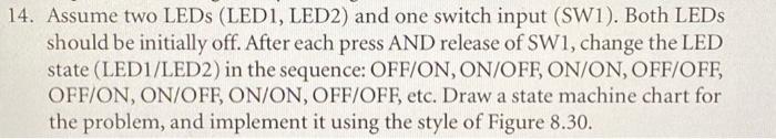 Solved 4. Assume two LEDs (LED1, LED2) and one switch input | Chegg.com