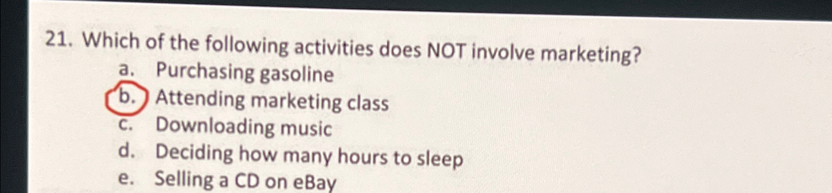 Solved Which of the following activities does NOT involve | Chegg.com