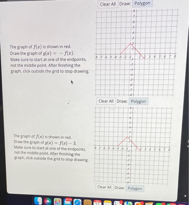 Solved The graph of f(x) is shown in red. Draw the graph of | Chegg.com