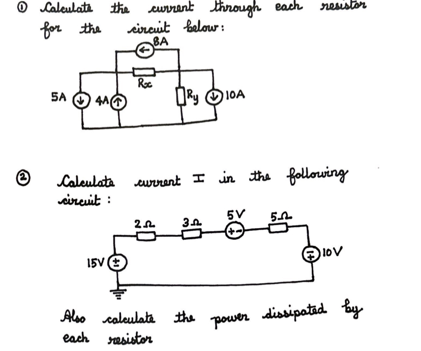 Solved 1 ﻿calculate The Current Through Each Resistor D