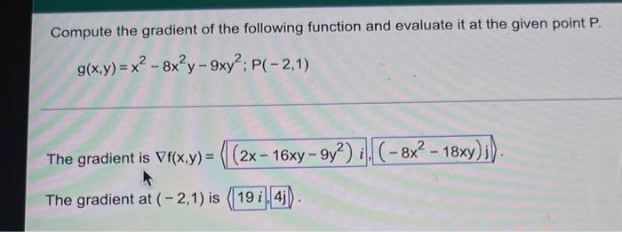 Solved compute the gradient of the following function and | Chegg.com