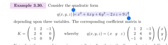 Solved Consider the quadratic form | Chegg.com