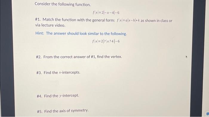 Solved Consider the following quadratic function. | Chegg.com