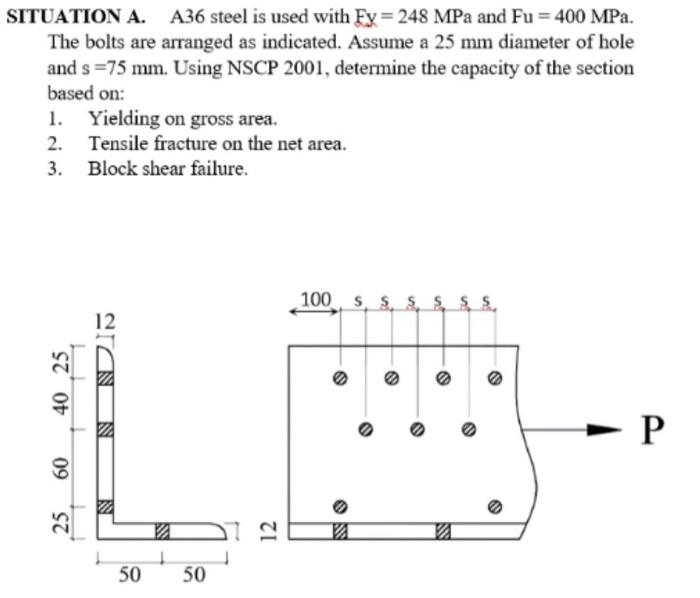Solved SITUATION A. A36 steel is used with Fy=248 MPa and Fu | Chegg.com