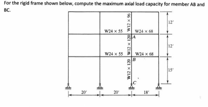 Solved For the rigid frame shown below, compute the maximum | Chegg.com
