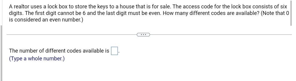 Solved A realtor uses a lock box to store the keys to a | Chegg.com