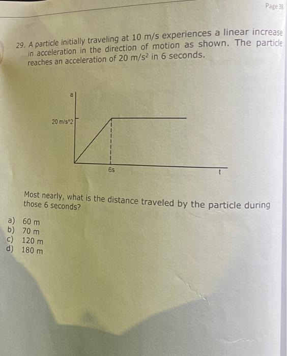 Solved 29. A particle initially traveling at 10 m/s | Chegg.com
