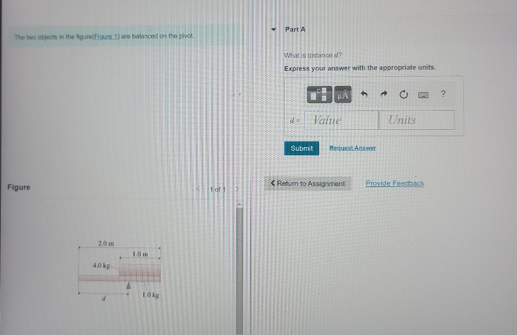 Solved The two objects in the figure(Figure 1) are balanced | Chegg.com