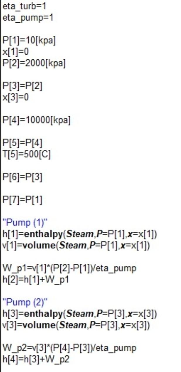 Solved the following EES code is for open FWH rankine cycle | Chegg.com