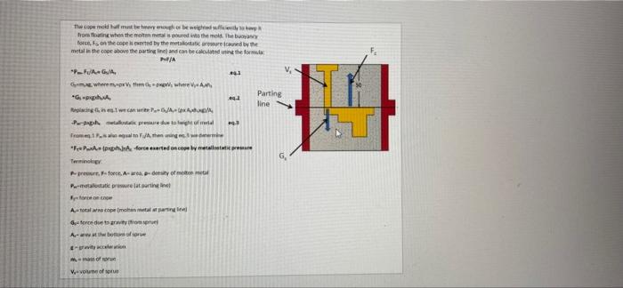 Solved In sand casting, it is important that the cope-mold | Chegg.com