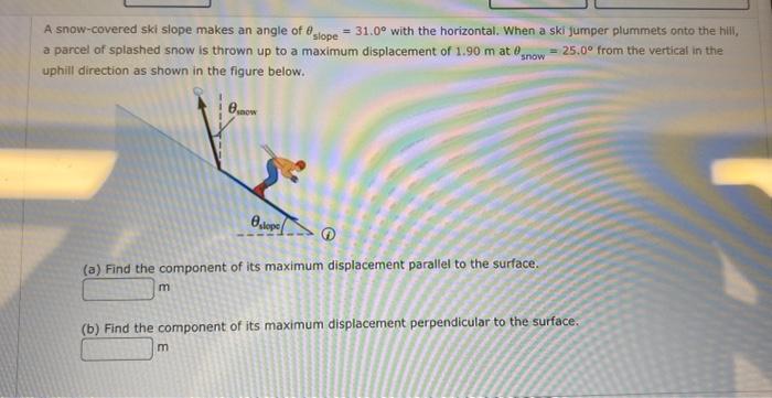 Solved A snow-covered ski slope makes an angle of θslope | Chegg.com