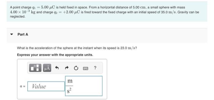 Solved A point charge q1=5.00μC is held fixed in space. From | Chegg.com