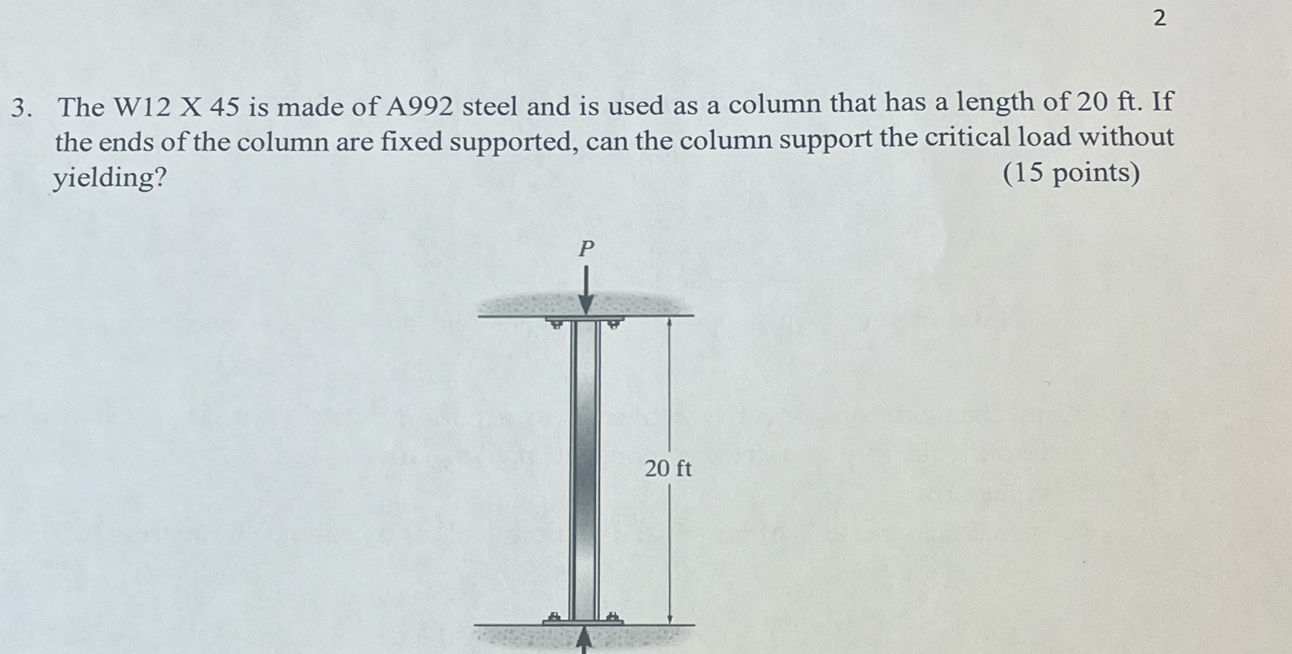 Solved The W12 ﻿X 45 ﻿is made of A992 ﻿steel and is used as | Chegg.com